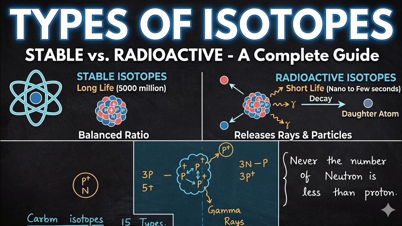 Types of Isotope|What is radioactive and stable isotopes|Lecture 10 ...
