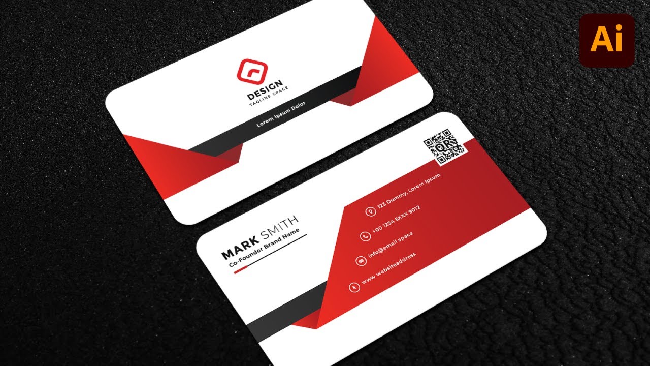Modern Business Card Design In Adobe Illustrator - YouTube