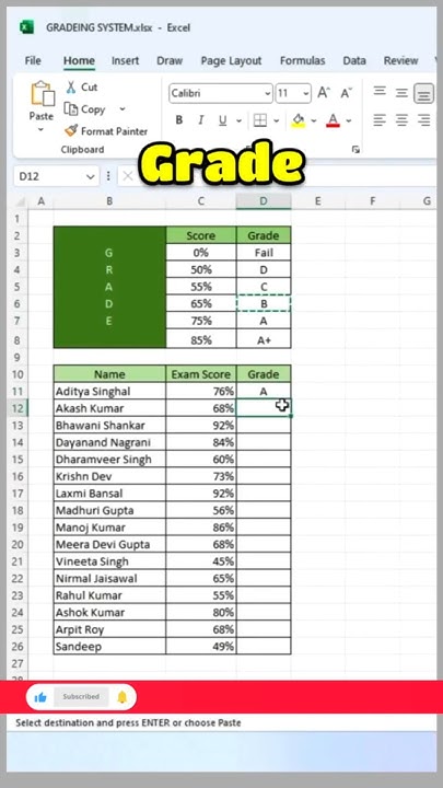Student Ke number Se Unki Grade Kaise nikale Ms excel 👌/#excel #realshahnawaj #microsoftexcel ...