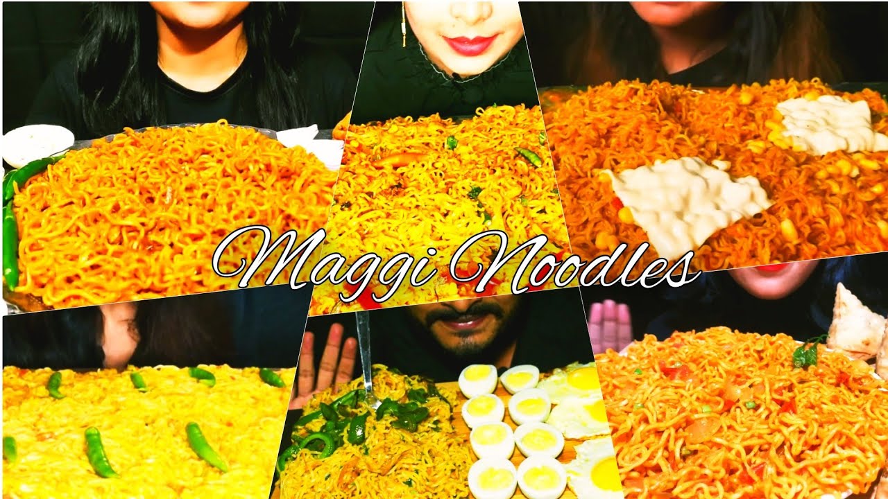 MUKBANGERS ARE EATING MEGGI NOODLES COMPILATIONS. - YouTube