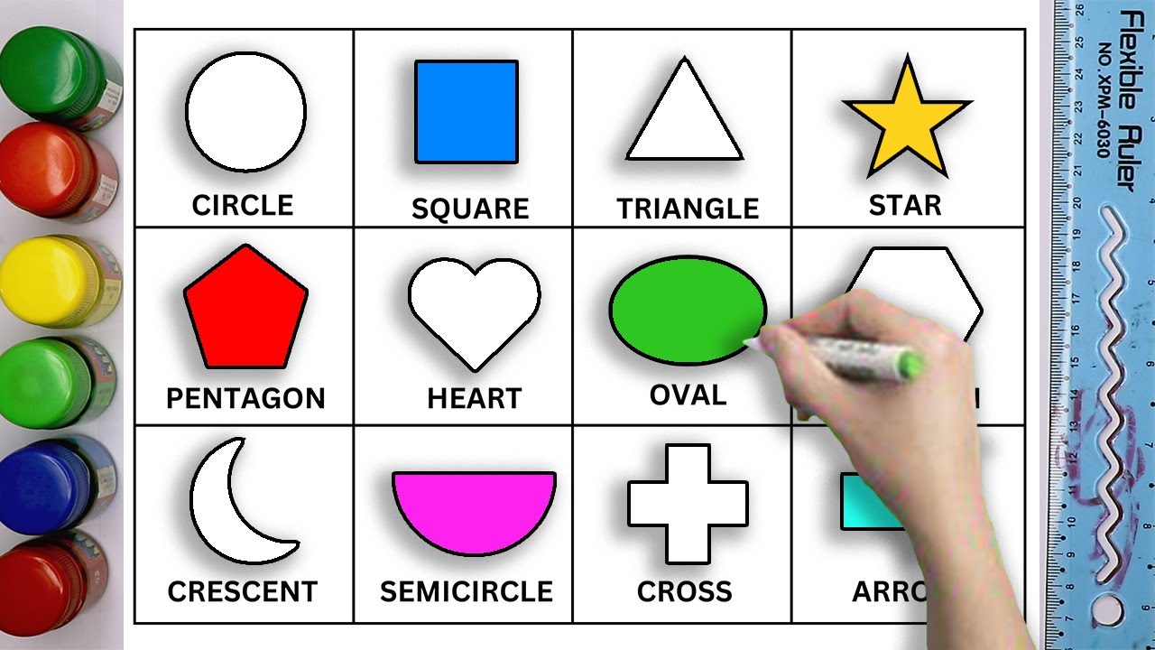 Learn Basic Shapes and Colors for kids| Circle, square, triangle ...