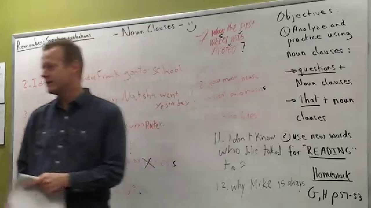 Learn English: Examples of Noun Clauses F, page 50 - YouTube