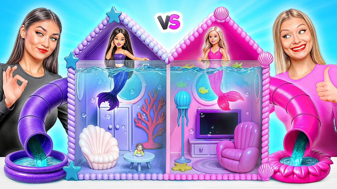 One Colored House Challenge | Barbie vs Bratz Mermaids by Multi DO ...