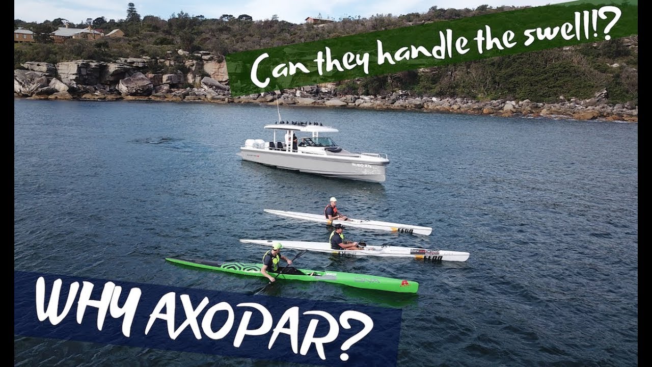 Surf Skiing 2 metre swell off Sydney Heads | Axopar 37 Sun Top Review ...