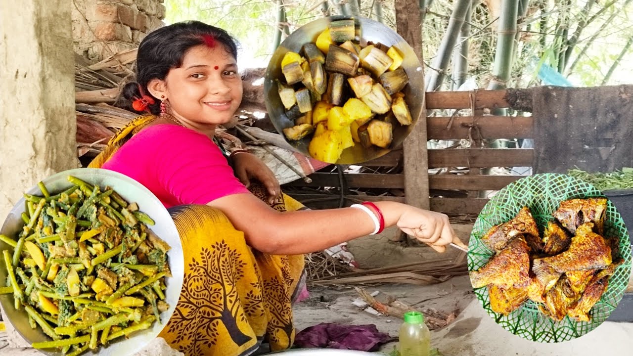 Cooking at noon today আজকে দুপুরে কি রান্না করলাম Indian village ...