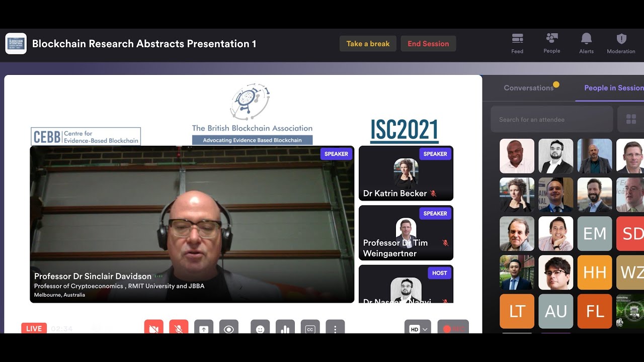 ISC2021: Blockchain Research Abstracts Session 1 - YouTube