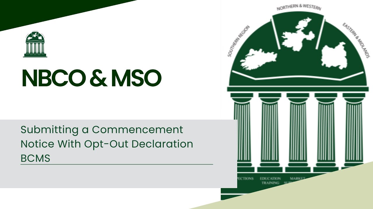 Submitting a Commencement Notice With Opt-Out Declaration BCMS - YouTube