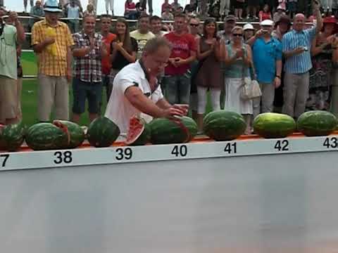 watermelon world record 87 in one minute - YouTube
