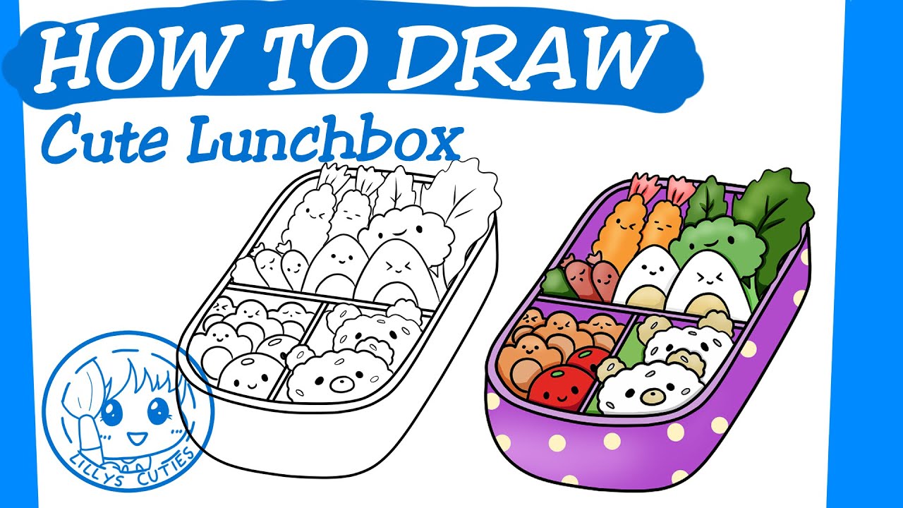 How to Draw! Cute Kawaii Lunchbox | Drawing a cute kawaii Lunchbox ...