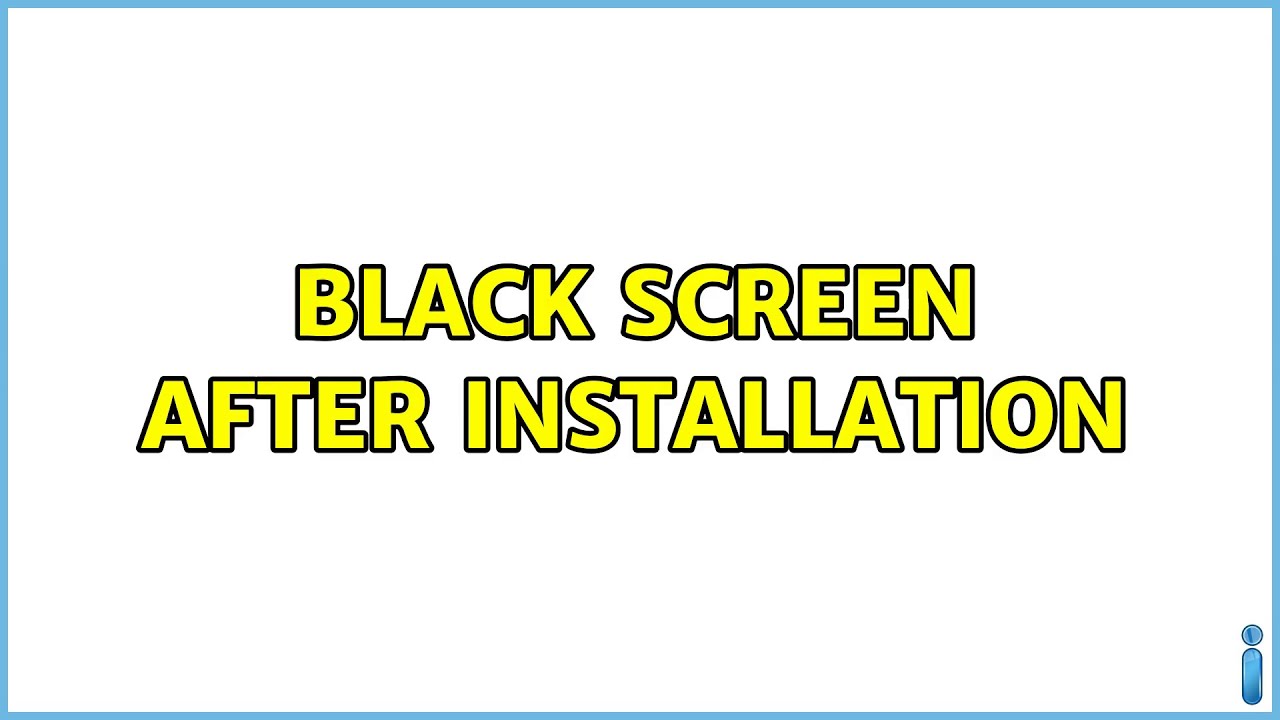 Ubuntu: Black screen after installation - YouTube