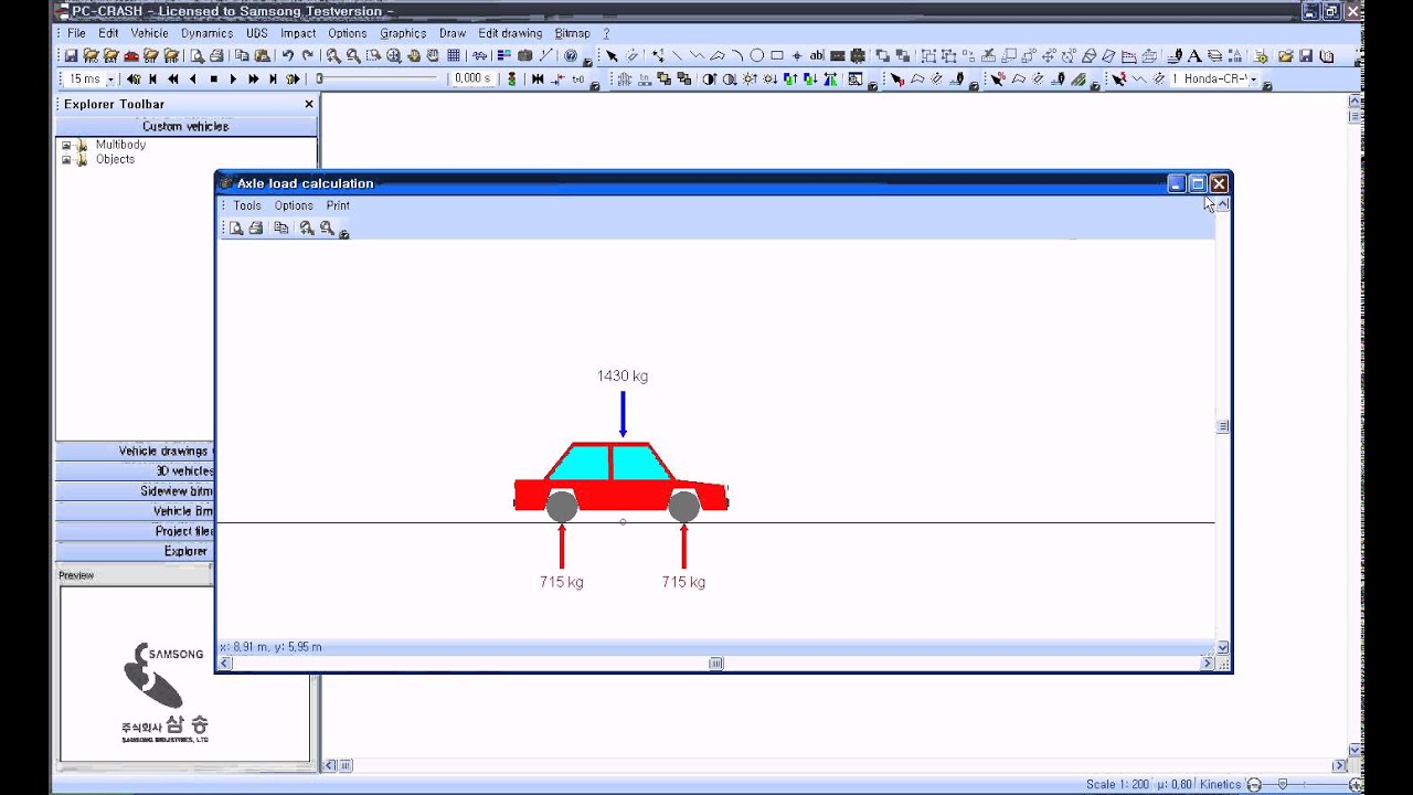 20 PC-CRASH axle load calculation - YouTube