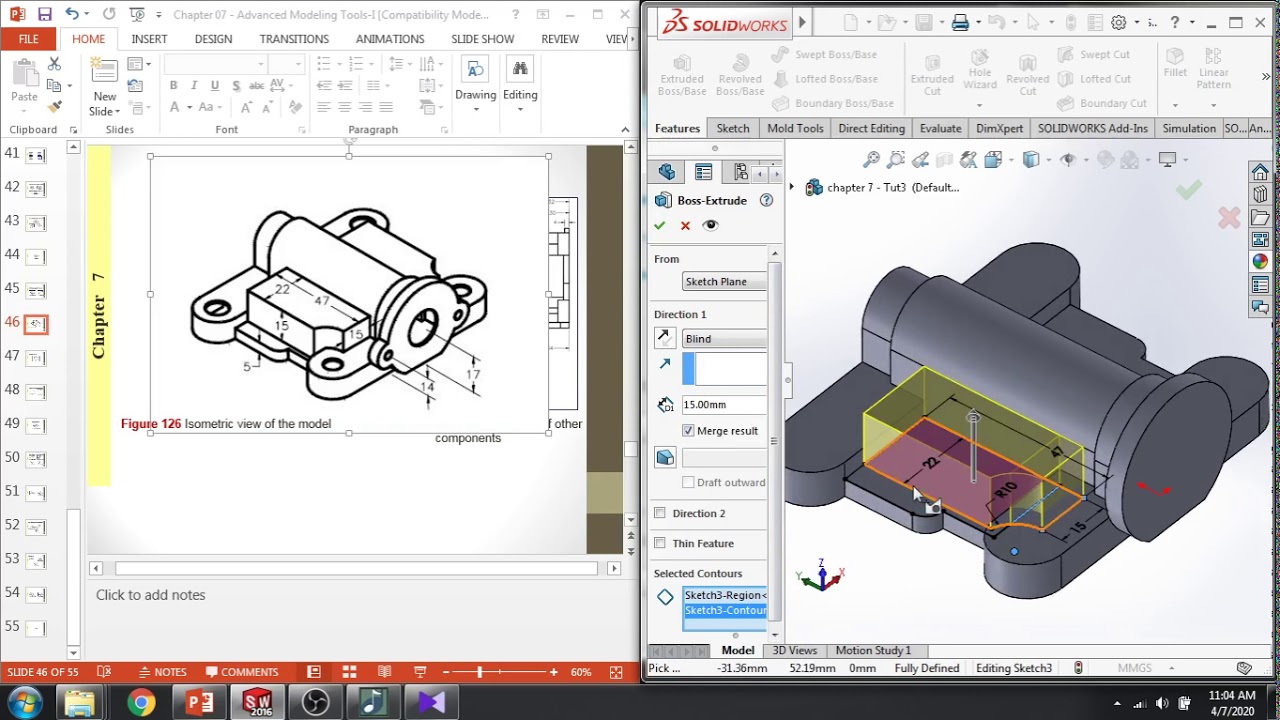 Chapter 7 - SolidWorks Tutorial 3 Ctd - YouTube