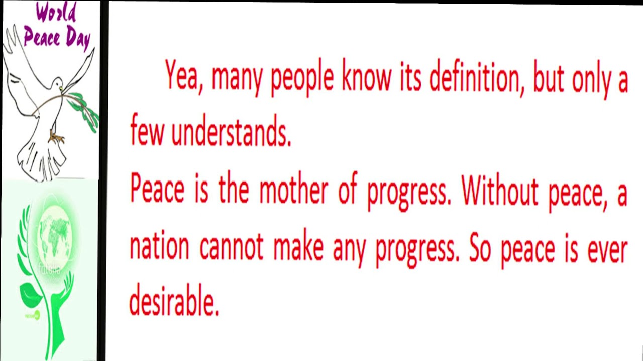 International peace Day written speech - YouTube