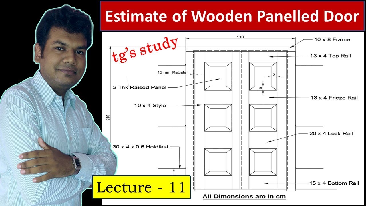 Estimate of Wooden Panelled Door ǀǀ Estimating and Costing [Lecture ...