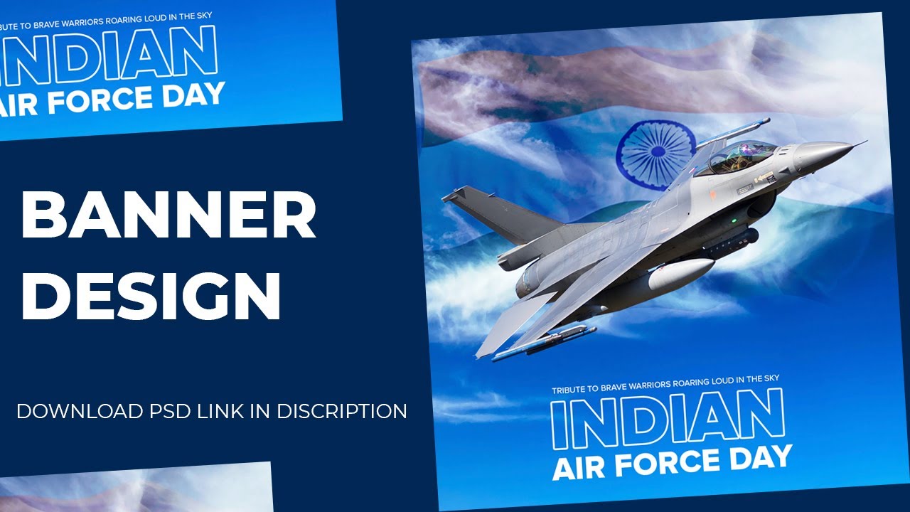 INDIAN AIR FORCE DAY BANNER DESIGN IN PHOTOSHOP BY ADITYA P STUDIO WITH ...
