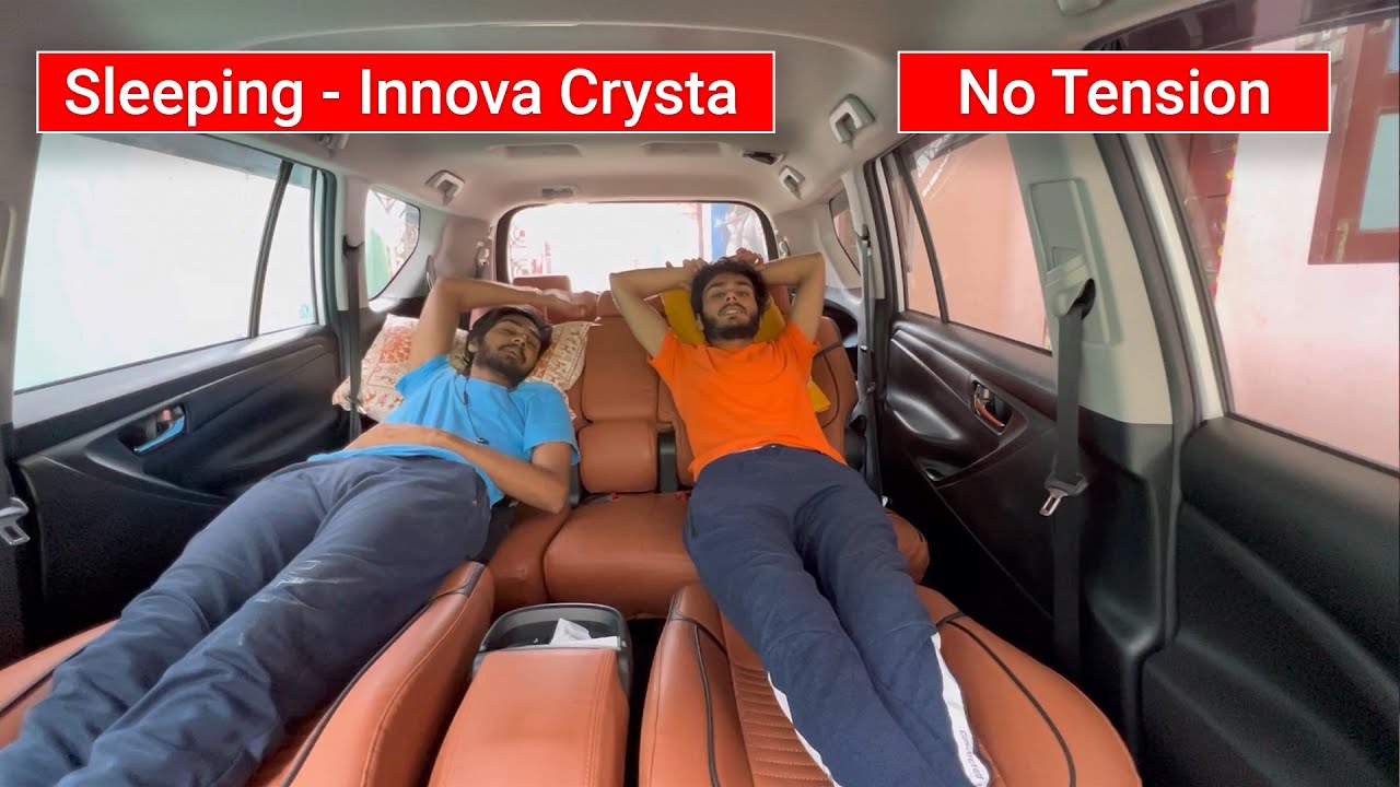 How to Sleep in Innova Crysta Facelift | Toyota Innova Crysta Sleeping ...