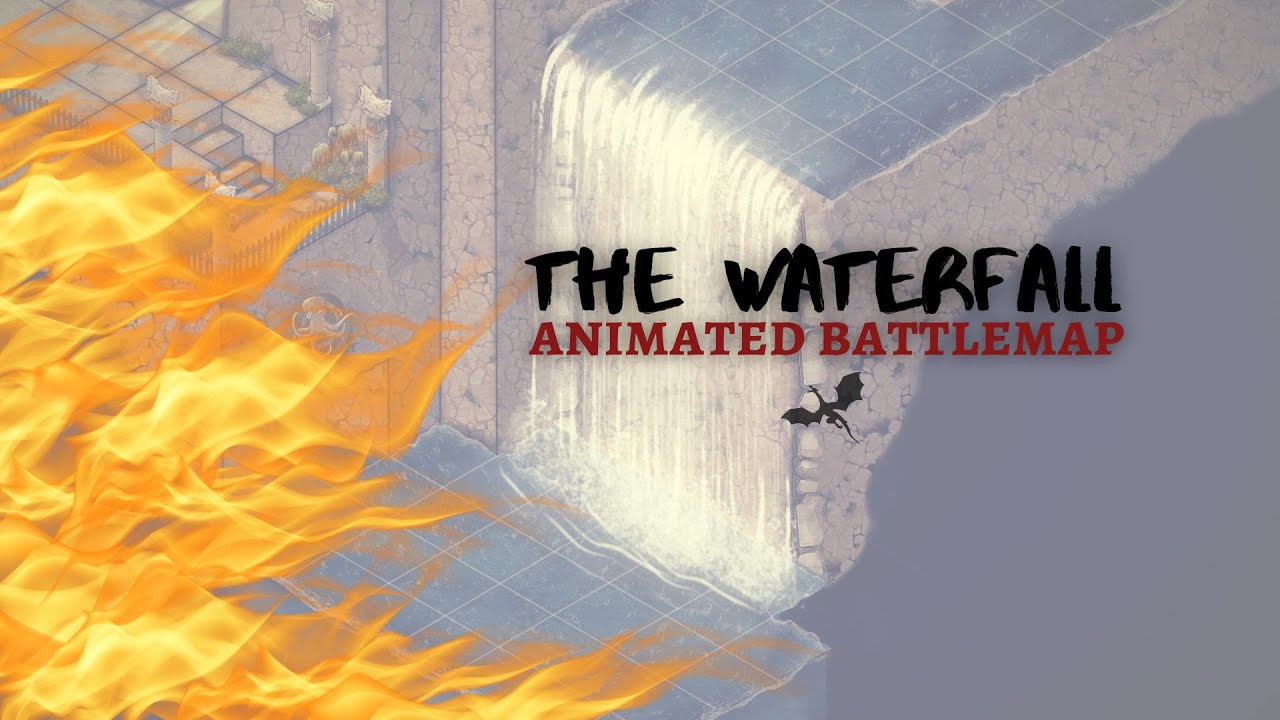 RPG Animated Battle Map - The Waterfall - YouTube
