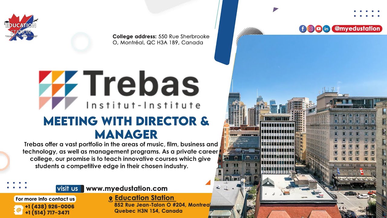 Education Station at Trebas Institute, Montreal | Meeting with Director ...