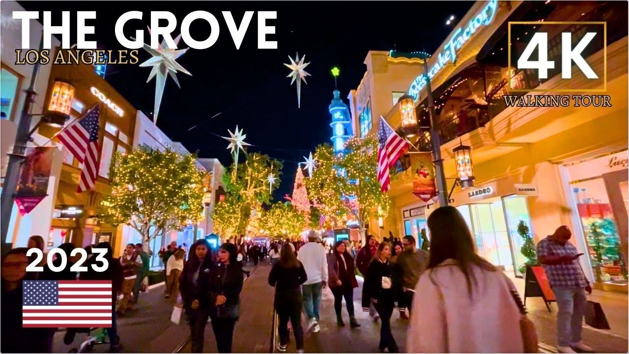 The Grove Los Angeles 4K Christmas Farmers Market California 🇺🇲USA ...