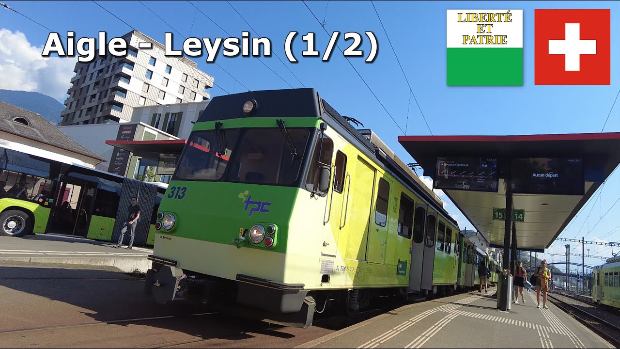 Train Aigle - Leysin (TPC) 1/2 (Sep 2023) 4K #switzerland #railway # ...