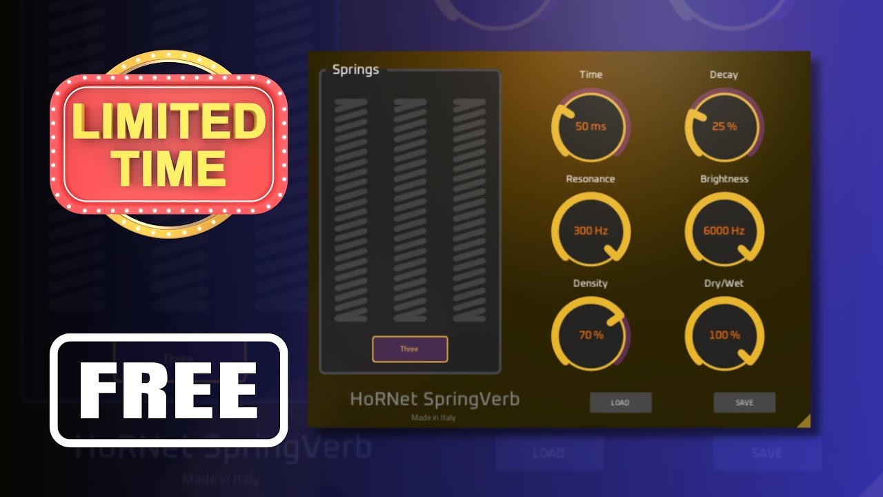 FREE FOR LIMITED TIME HoRNet SpringVerb by HoRNet Plugins(ITALIAN TIME ...