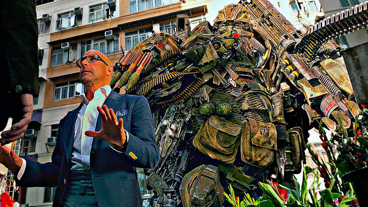 TRANSFORMERS AGE OF EXTINCTION | hound throws cigar at Joshua | full ...
