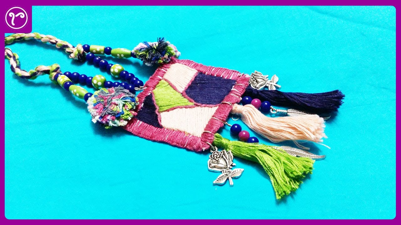 DIY Handmade Fabric Jewellery Making/Embroidered FabricJewellery/ Part ...