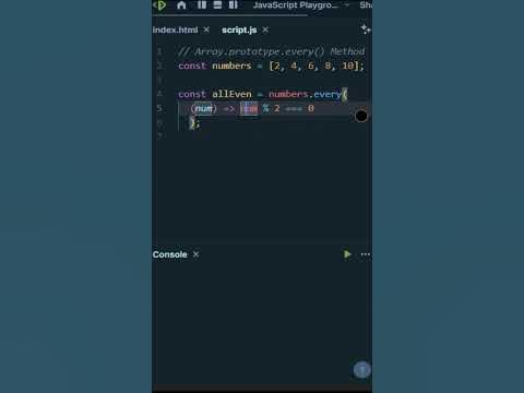 JavaScript Tricks | Array.prototype.every() Method | #shorts #codingshorts - YouTube