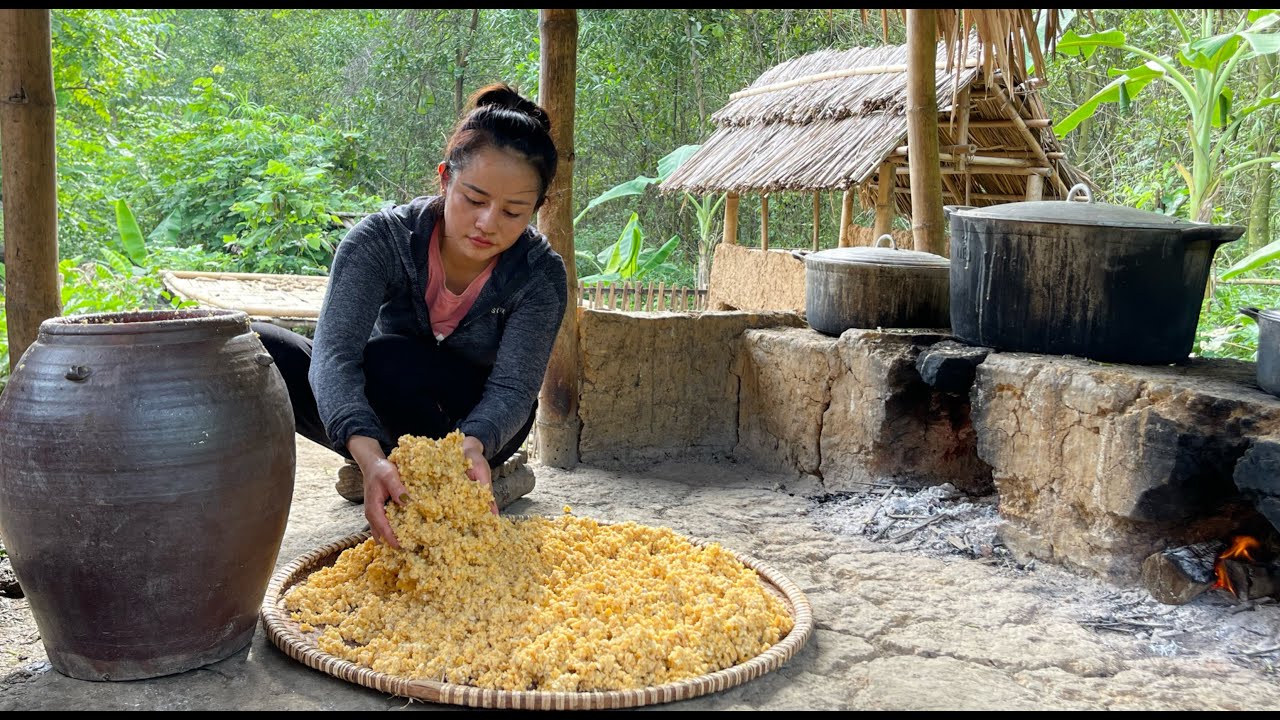 How to brew and ferment corn wine on the farm. cooking and gardening EP ...