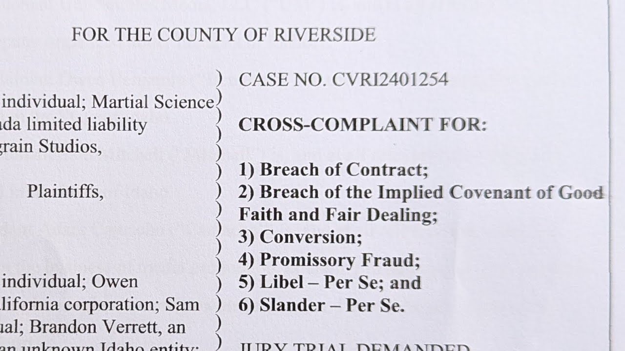 Owen Benjamin Files A "Cross Complaint" - Reading 🔥💥🚨🤡 - YouTube