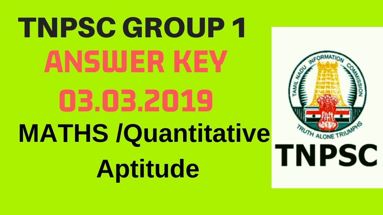 TNPSC GROUP1 Answer Key 03.03.2019 | TNPSC Question Paper - YouTube