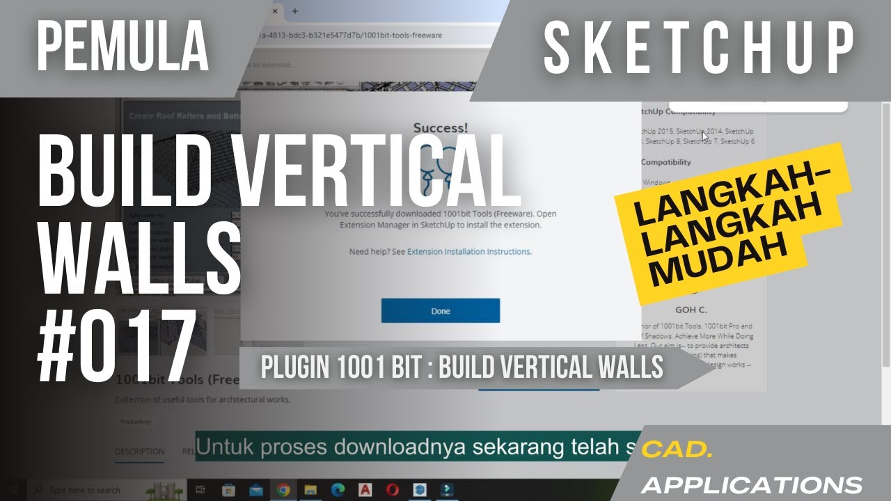 SketchUp tutorial ~ Plugin 1001 Bit : Build Vertical Walls - YouTube