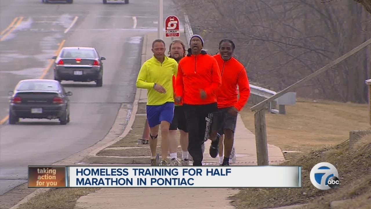Homeless training for half marathon - YouTube
