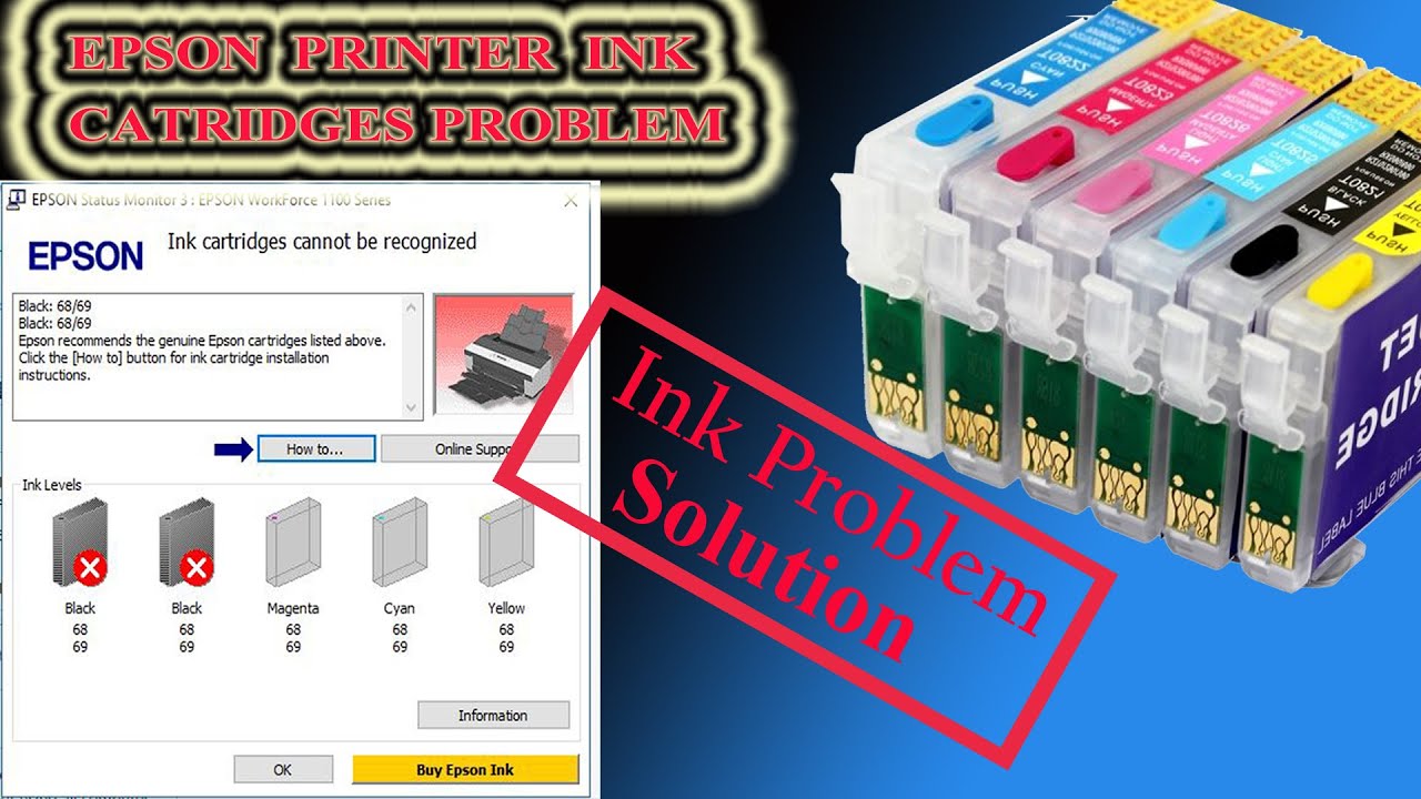 how to clear epson t60 general error | ink problem - YouTube