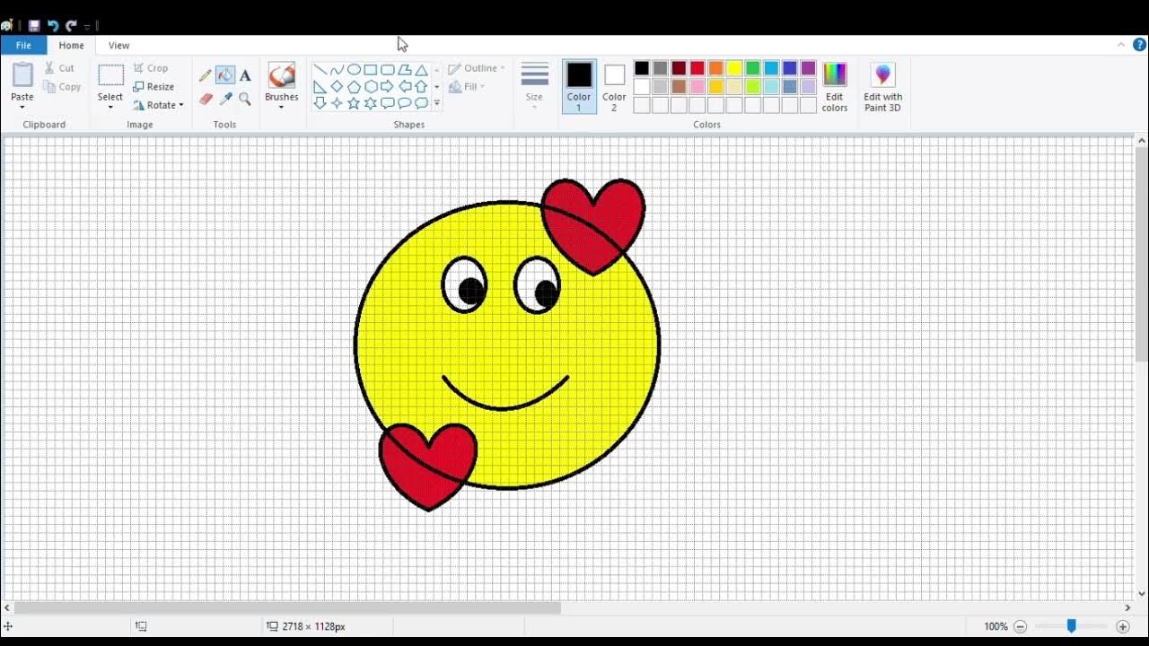 How to make emoji on ms paint let's seeeeee com'on lets enjoy it - YouTube