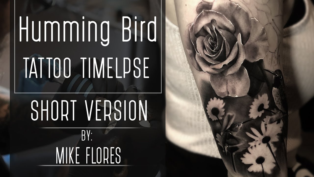 -SHORT VERSION- Humming bird and Rose Tattoo TIME-LAPSE PART ONE - YouTube