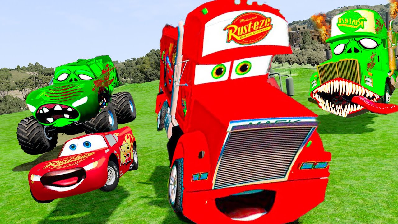 Lightning McQueen and Mack Hauler vs Angry CHICK HICKS Zombies Come ...