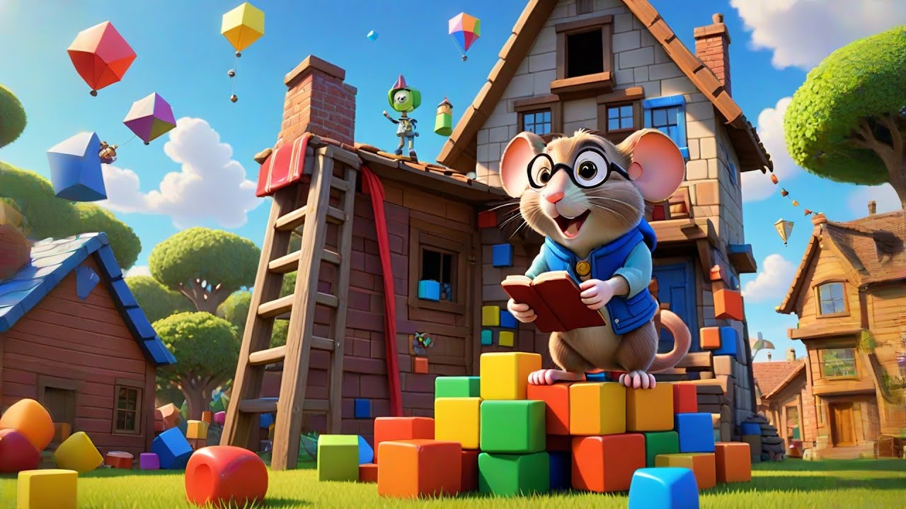 Two Little Mice Build a House | Cute Nursery Rhyme for Kids | Counting ...