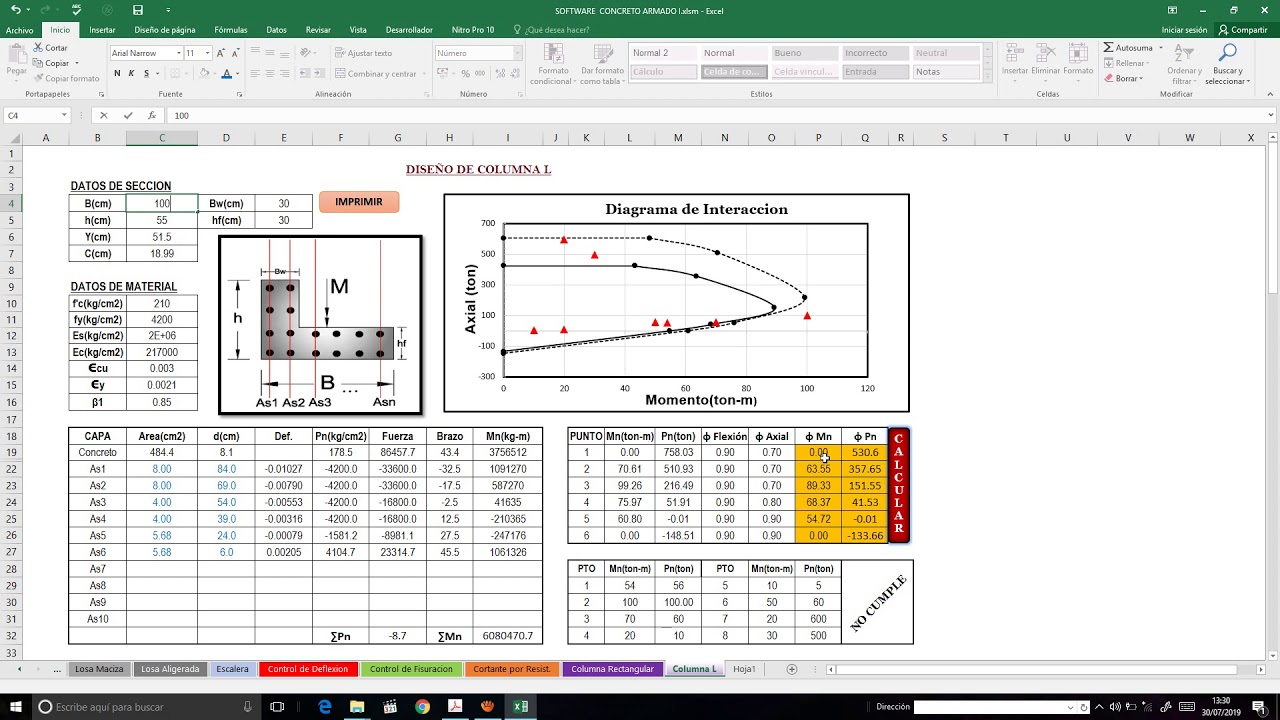 COLUMNA TIPO L : Concreto Armado - YouTube