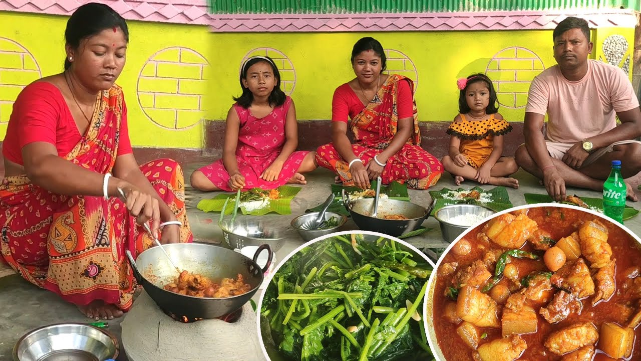 Mukbang Spicy Pork And Mola Shak Recipe | Indian Village Style Pork ...