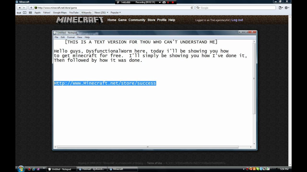 How to buy Minecraft for FREE [Working as of May 20th 2012]! - YouTube