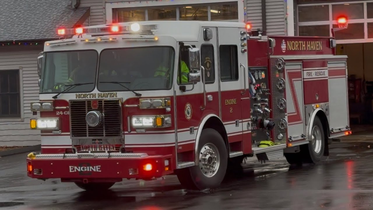 North Haven CT Fire Department NEW Engine 2 Responding - YouTube