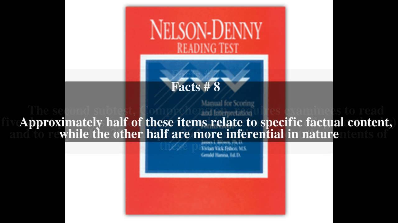 Nelsonâ€“Denny Reading Test Top # 12 Facts - YouTube