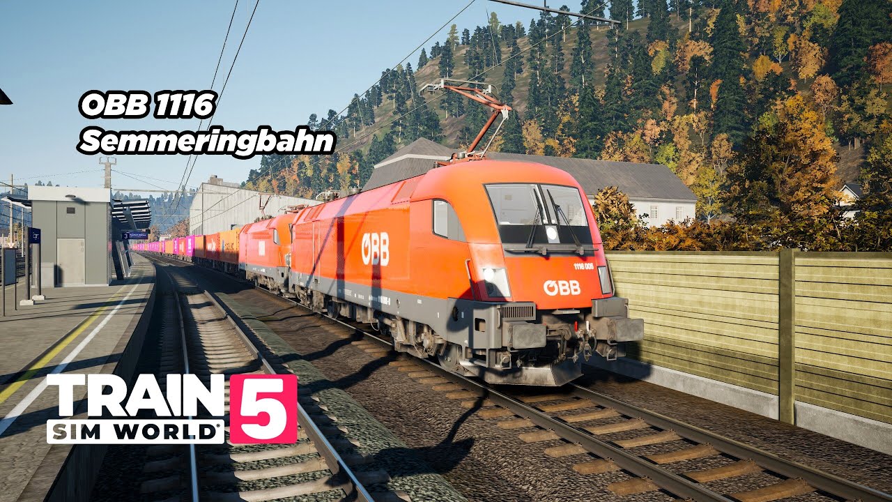 OBB 1116 intermodal train from Gloggnitz to Wiener Neustadt ...