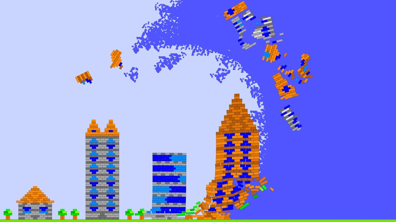 Algodoo | Tsunami Simulation 14 - YouTube