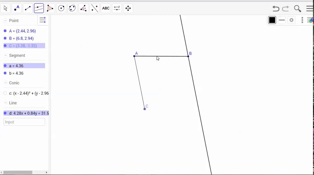 Constructing a rhombus using geogebra - YouTube