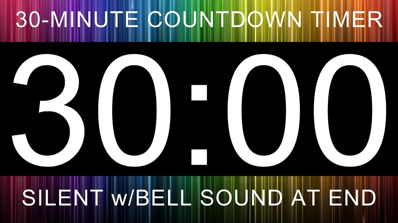 30:00 Min. Countdown Timer (Silent w/Bell Sound at End) - YouTube