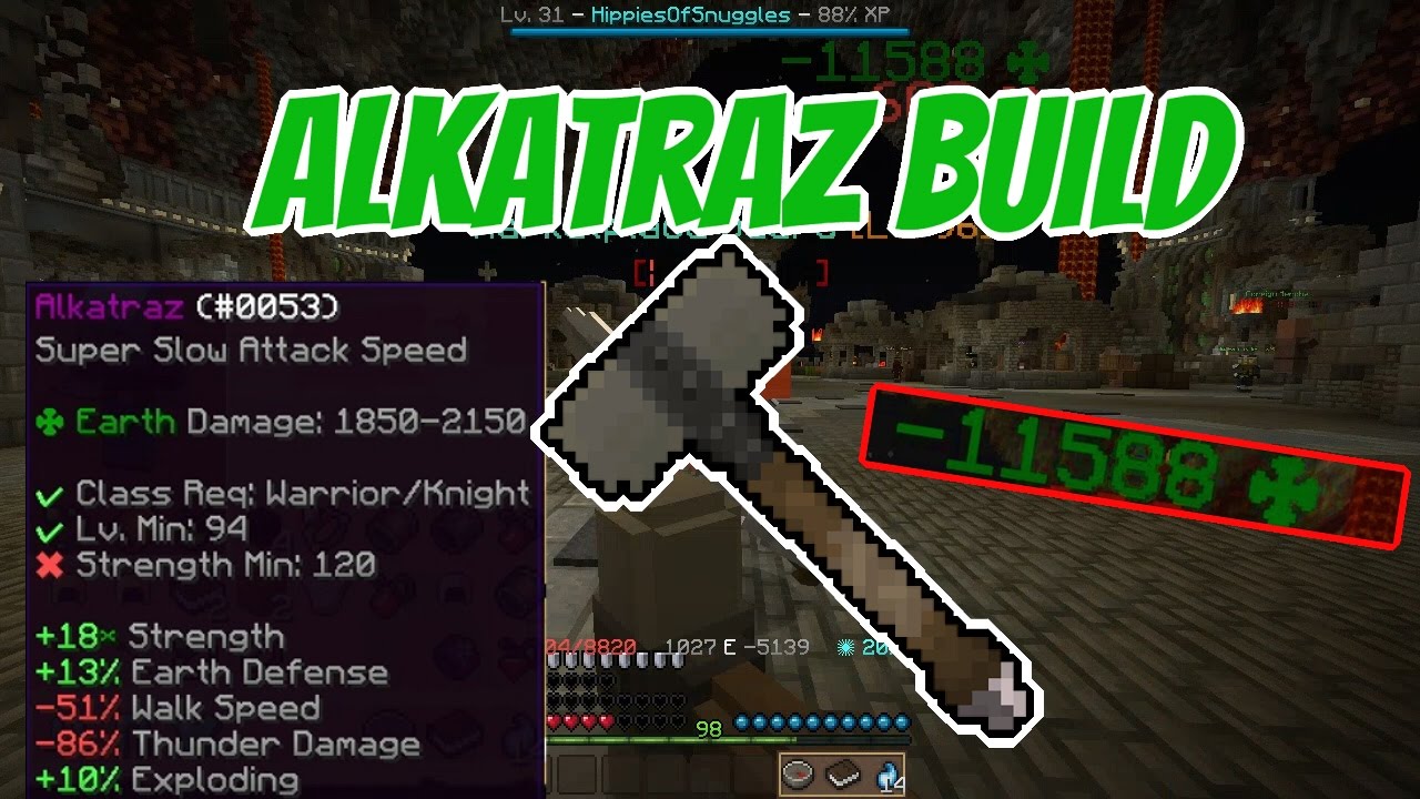 Wynncraft 1.15: My Ragtag Alkatraz build (9k Melee Damage Slow Attack ...