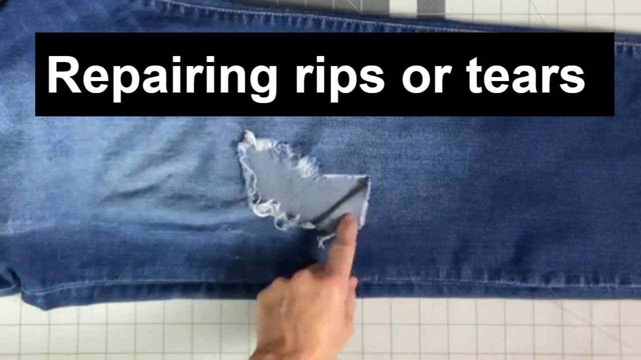 How to repair a rip or tear in your jeans - YouTube