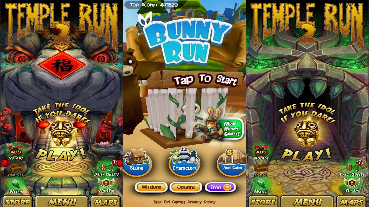 Temple Run 2 Lantern Festival Vs Bunny Run Vs Temple Run 2 Sky Summit ...